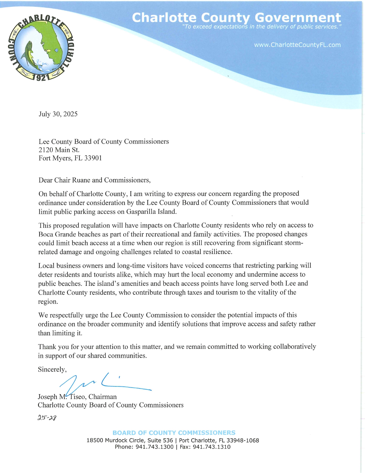 Charlotte County Urges Caution on Lee County's Proposed Parking ...